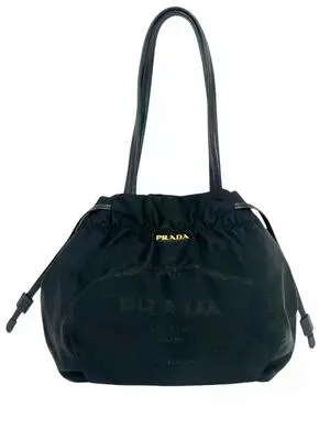 Prada 2010-2026 Tessuto Canapa Logo Tote Bag - Black