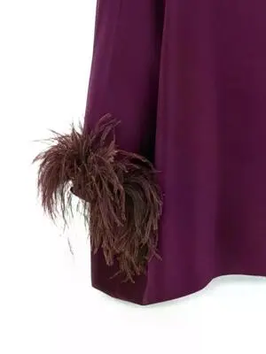 GIANLUCA CAPANNOLO Feather-trim Boat-neck Blouse