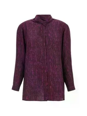 GIANLUCA CAPANNOLO Katherine Abstract-print Silk Shirt - Purple