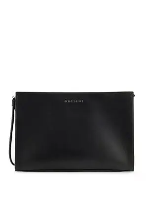Orciani Leather Clutch Bag - Black