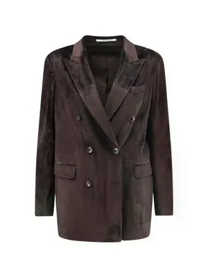 Tagliatore Corduroy Double-breasted Blazer - Brown