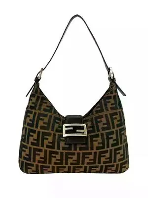 Fendi 2000-2010 Zucca Canvas Shoulder Bag - Brown