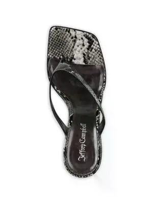 Jeffrey Campbell Romee Snakeskin-effect Wedge Sandals - Grey