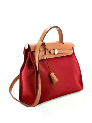 Hermès Herbag Zip Leather And Toile 31 Shoulder Bag - Brown