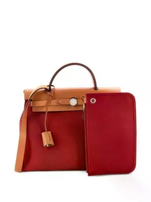 Hermès Herbag Zip Leather And Toile 31 Shoulder Bag