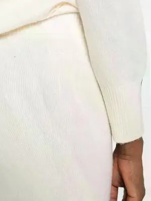 ERMANNO FIRENZE Drawstring Waist Fine Knit Trousers - Neutrals