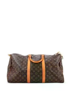 LOUIS VUITTON Keepall Bandouliere Monogram Canvas 50 Travel Bag - Brown