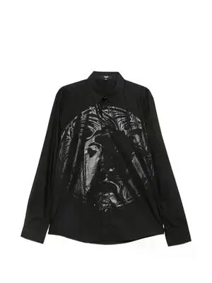 Versace Medusa-print Long-sleeve Shirt - Black