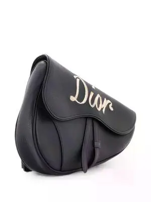 Dior Saddle Logo Embroidered Leather Crossbody Bag