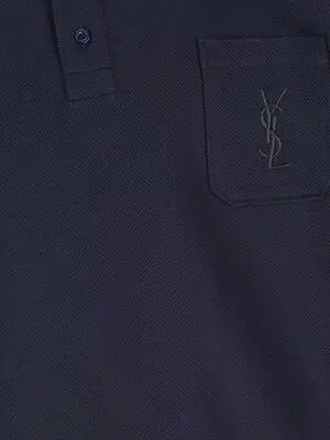 Saint Laurent Cassandre Polo In Cotton Piqu