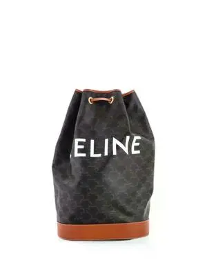 Celine Sailor Bag Triomphe Coated Canvas Medium Bucket Bag - Brown