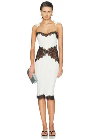 Attico Midi Dress - White & Black