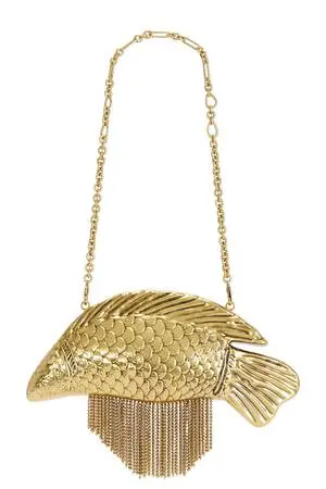 Cult Gaia Neemo Clutch In Metallic Gold