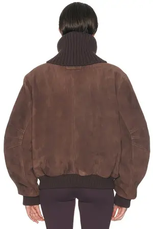 Attico Suede Bomber Jacket In Brown
