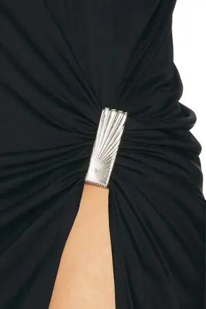 Attico Drape Slit Mini Dress - Black