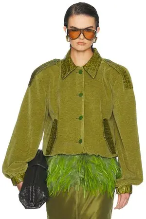 ROWEN ROSE Cropped Bomber Jacket