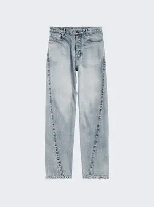Balenciaga Twisted Seam Jeans Bleached Light - Blue