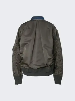 Sacai Mixed Denim Bomber Jacket And Khaki