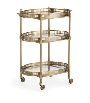 SOHO HOME Brass Oval Bar Cart