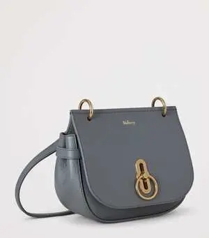 Mulberry Small Leather Amberley Satchel Cross-body Bag - Grey