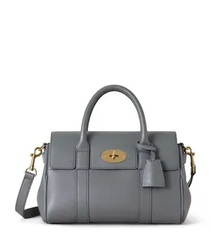 Mulberry Small Leather Bayswater Satchel Bag - Grey