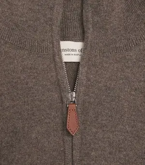 Johnstons Of Elgin Cashmere Quarter-zip Sweater - Brown