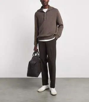 Johnstons Of Elgin Cashmere Button-neck Sweater