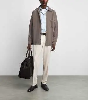 Johnstons Of Elgin Cashmere Tweel Overshirt