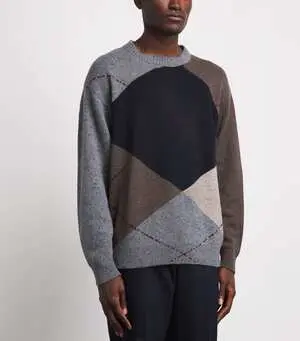 Johnstons Of Elgin Cashmere Exploded Argyle Sweater