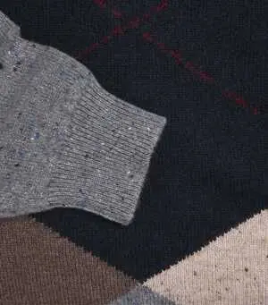 Johnstons Of Elgin Cashmere Exploded Argyle Sweater