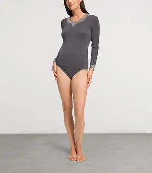 Hanro Lace-trim Long-sleeve T-shirt