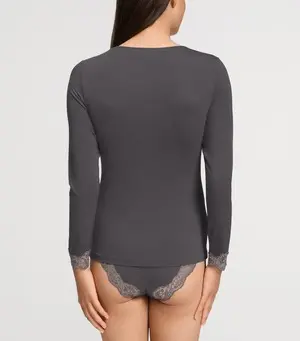 Hanro Lace-trim Long-sleeve T-shirt