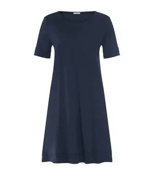Hanro Cotton Pilar Nightdress - Navy