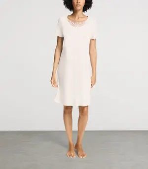 Hanro Cotton Short-sleeve Rosaria Nightdress
