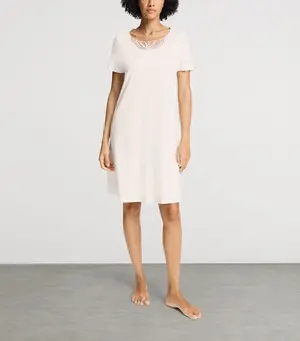 Hanro Cotton Short-sleeve Rosaria Nightdress