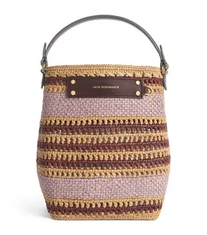 ANYA HINDMARCH Raffia Stripe Cross-body Bag - Purple
