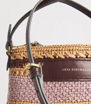 ANYA HINDMARCH Raffia Stripe Bucket Bag - Purple
