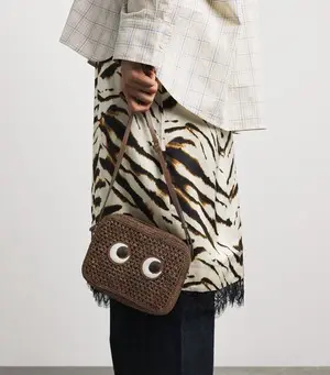 ANYA HINDMARCH Raffia Eyes Cross-body Bag