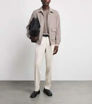 Herno Wool-cashmere Collar Bomber Jacket