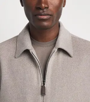 Herno Wool-cashmere Collar Bomber Jacket