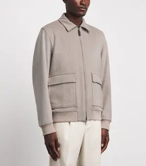 Herno Wool-cashmere Collar Bomber Jacket