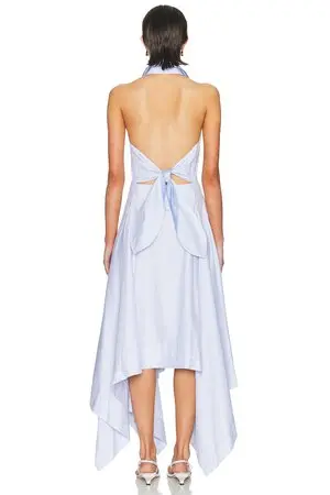 Monse Bunny Ear Tie Handkerchief Dress In Blue