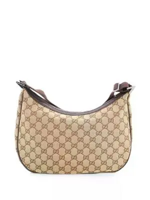 Gucci Saddle Zip Messenger Bag Gg Canvas With Leather Medium Crossbody Bag - Brown