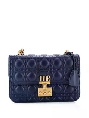 Dior Dioraddict Flap Bag Cannage Quilt Lambskin Medium Shoulder Bag - Blue