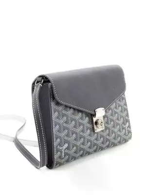 Goyard Chypre Wallet On Strap Coated Canvas With Leather Crossbody Bag