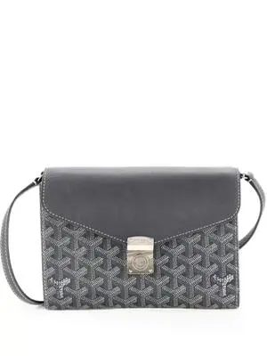 Goyard Chypre Wallet On Strap Coated Canvas With Leather Crossbody Bag Grey