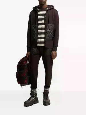 Moncler Quilted-panel Zip-up Hoodie - Black
