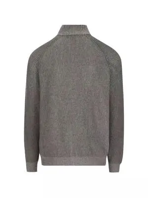 Brunello Cucinelli Ribbed-knit Zip-up Cardigan - Grey