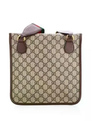 Gucci Neo Vintage Envelope Messenger Gg Coated Canvas Medium Crossbody Bag - Brown