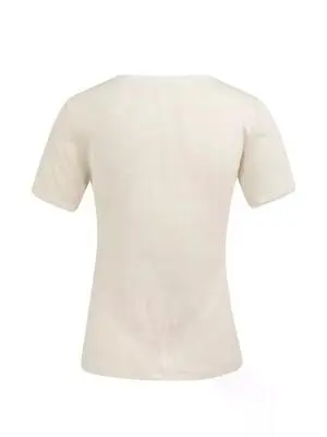 YAYA Ribbed Mesh-trim T-shirt